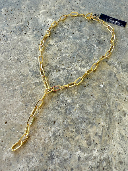 Gold Link Lariat Necklace – Cimber Designs