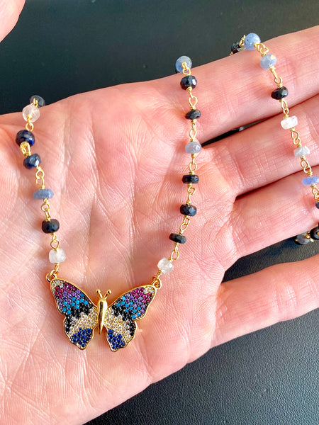 Sapphire Butterfly Necklace – Cimber Designs